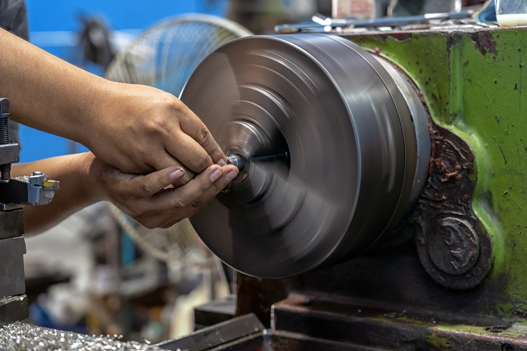 Closeup machinist hand working with stock photo containing ai and arm ...