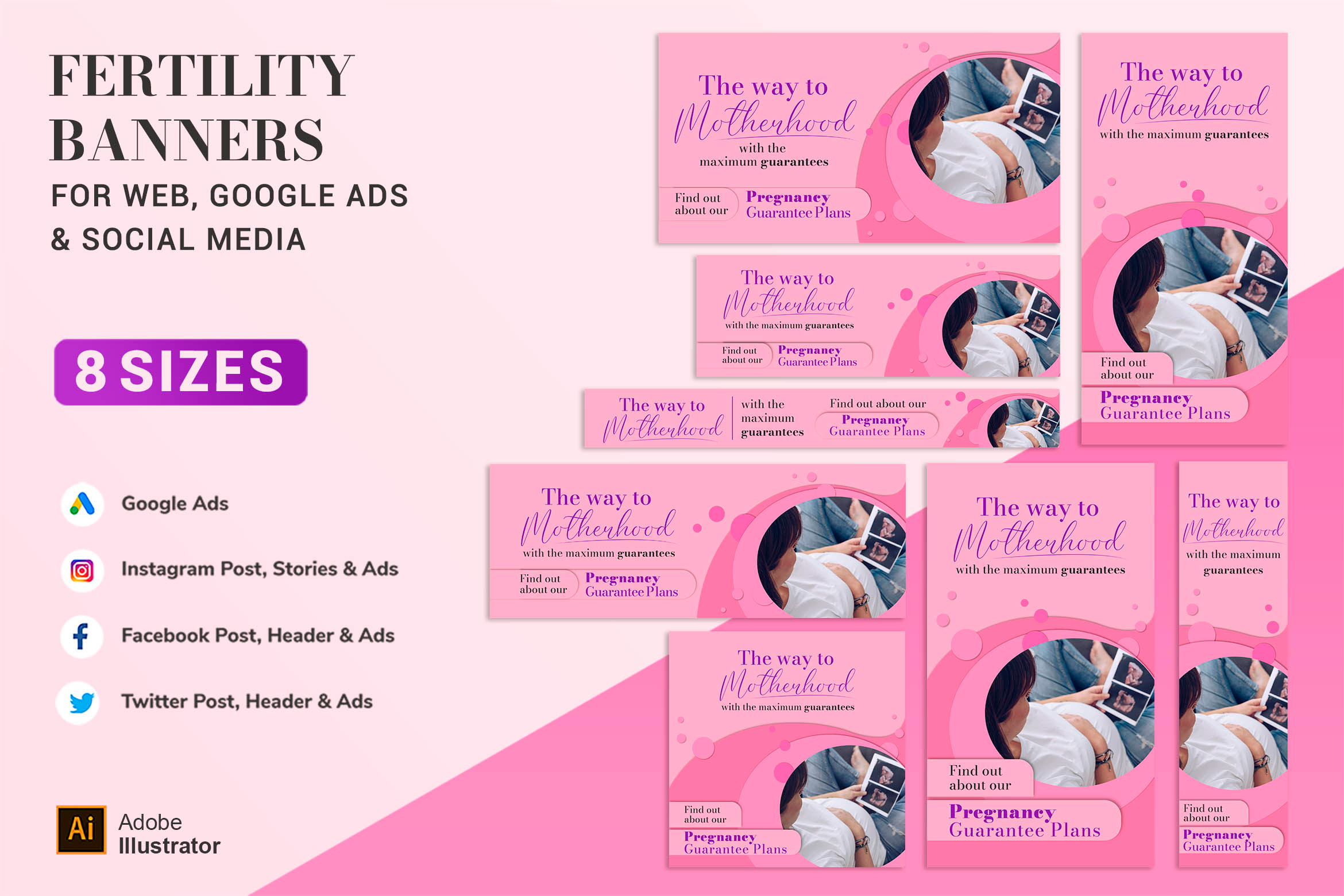 Fertility Clinic Web Banners Ads, a Templates & Theme by nagaredesignstudio
