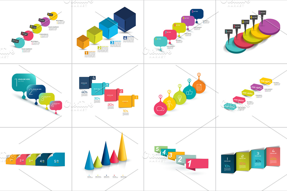 Infographic elements mega bundle., a Templates & Theme by VectorAN ...