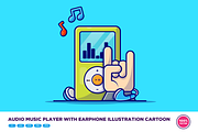 Audio Music Player With Earphone, an Object Illustration by Catalyst Labs