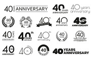 40 years anniversary icon, logo set, a Background Graphic by VM25