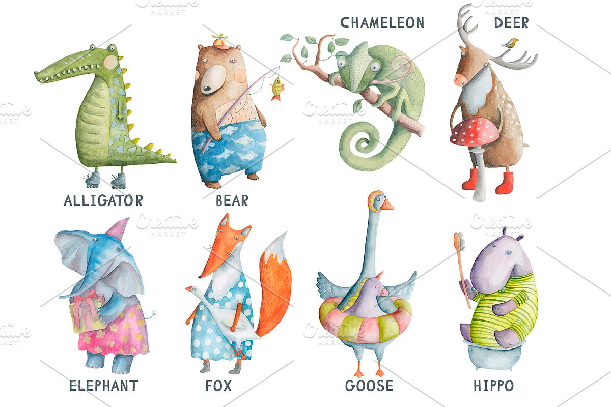 Watercolor Alphabet poster