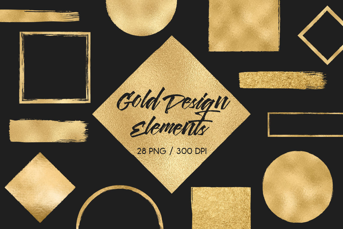 Gold Design Elements, an Object Graphic by PeDe Designs