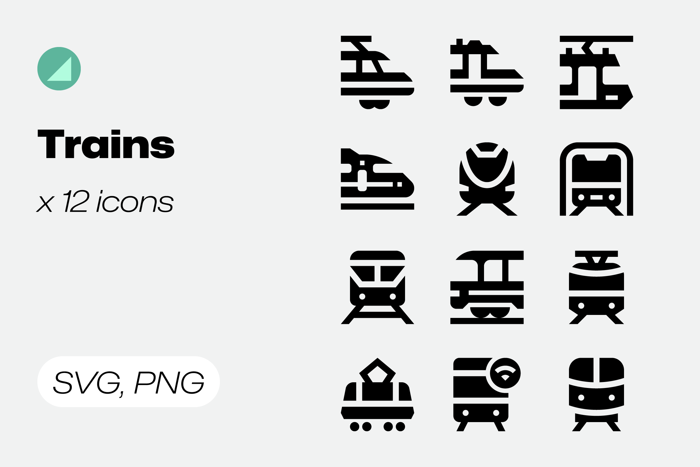 Basicons / Transport / Trains Icons, a Solid Icon by EDT.Graphics