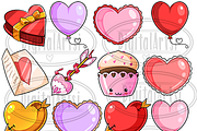 Kawaii Valentines Day Clipart | Illustrations ~ Creative Market