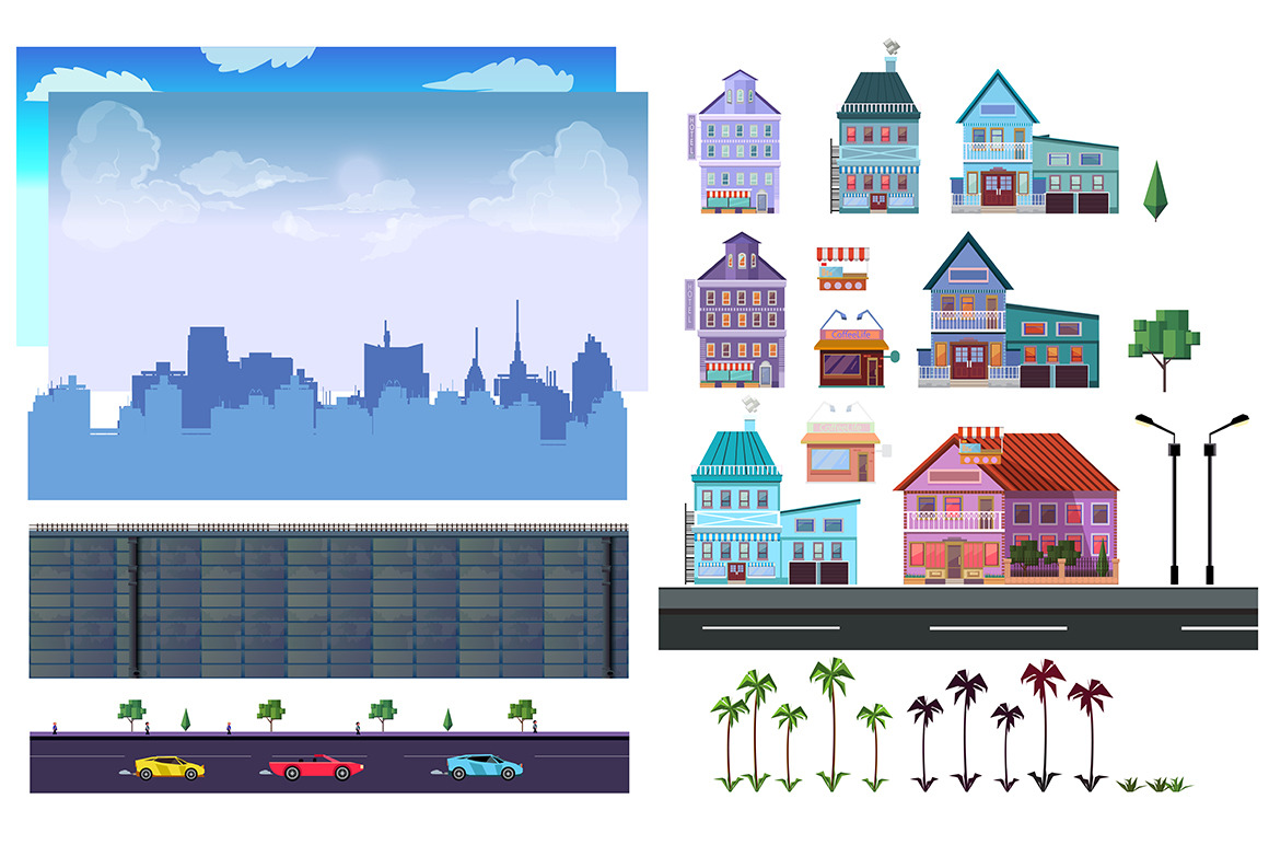City Game Level Kit 2, a Templates & Theme by 2dvillShop