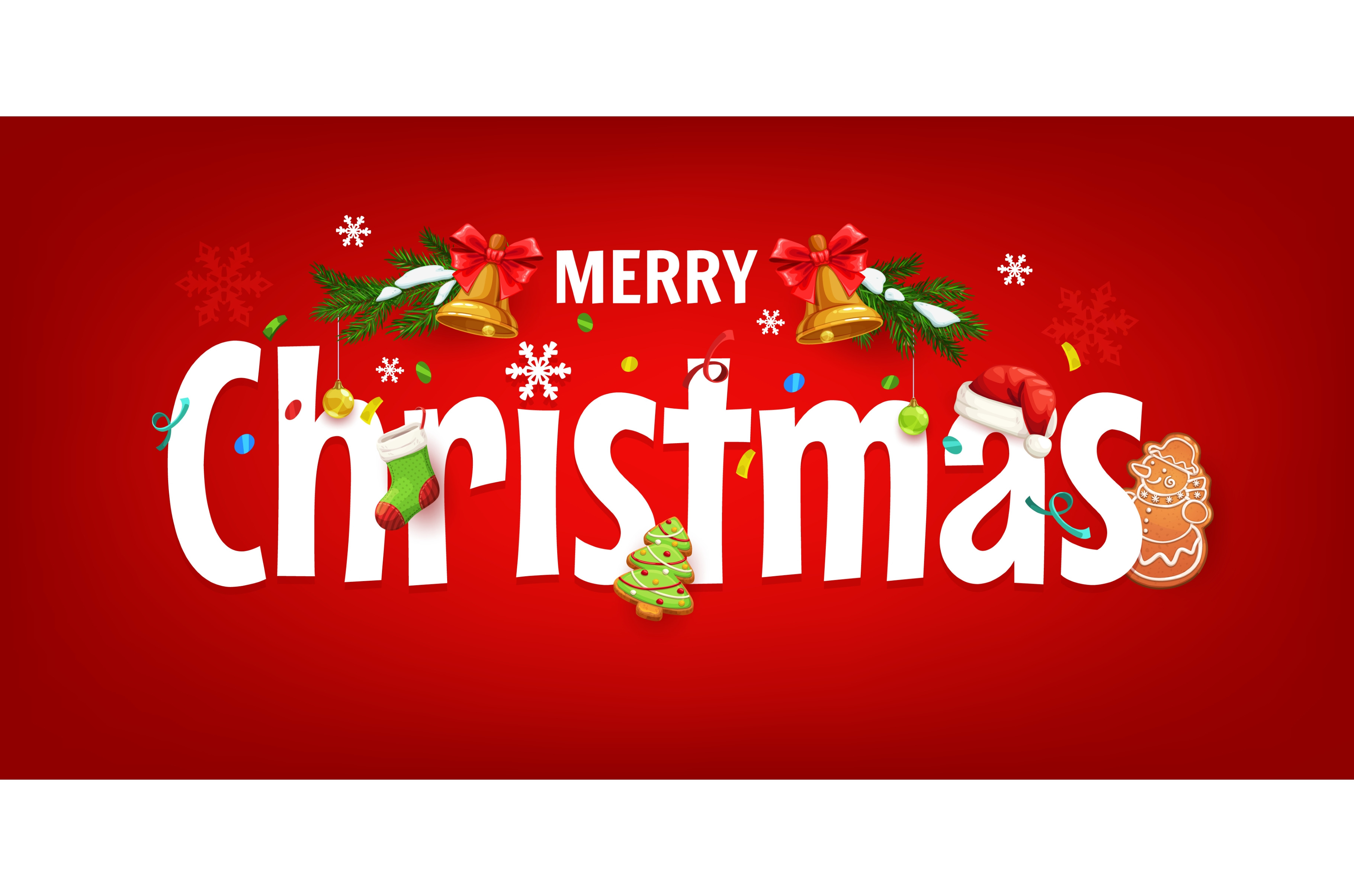 Merry Christmas greetings, a Seasonal Illustration by Vector Tradition