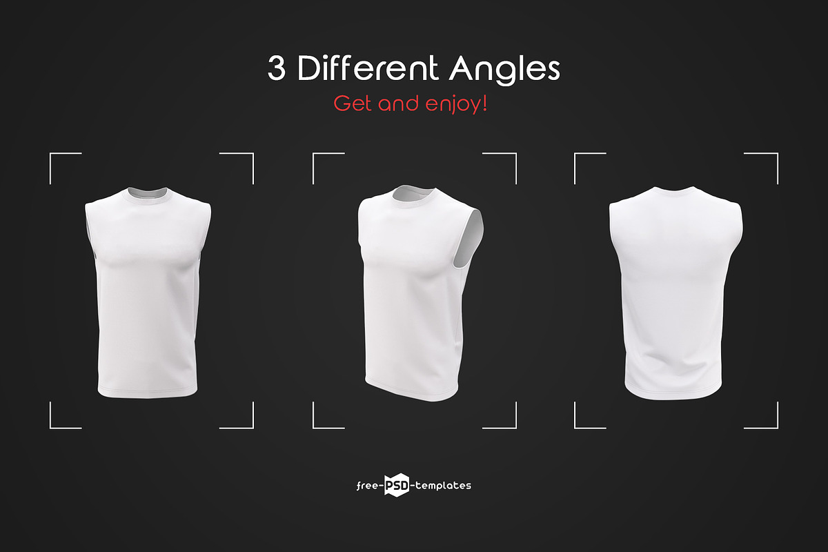 Mens Muscle Tank T-Shirts MockUp Set, a Shirt Mockup by Free-PSD-Templates