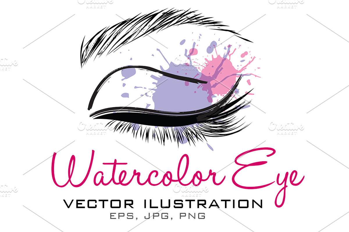 Watercolor eye vector illustration, an Illustration by esylvia