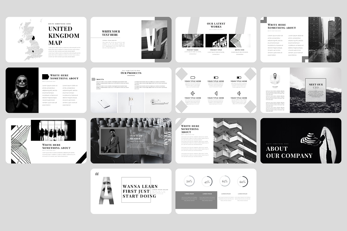 Grey Powerpoint Template Presentation