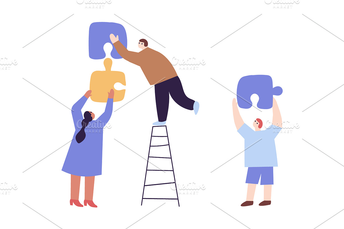 Cute Tiny People vector bundle, a Person Illustration by Vector_Art