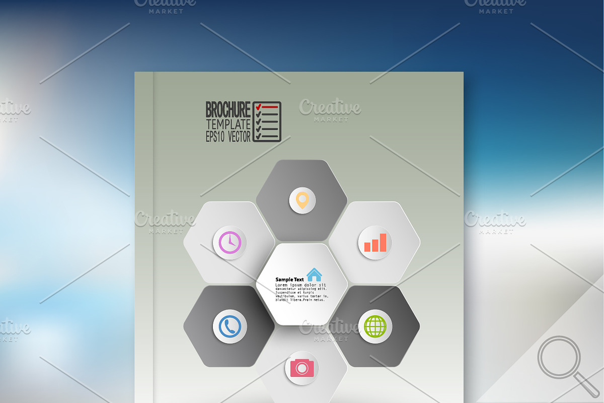 Hexagonal brochure or flyer pattern, a Pattern Graphic by VectorShop