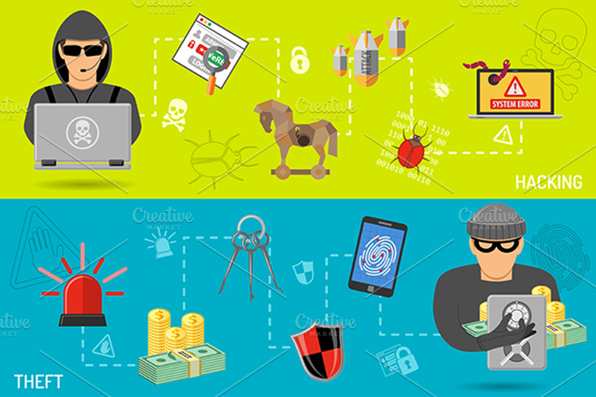 Cyber Crime Infographics, a Technology Illustration by TAlex