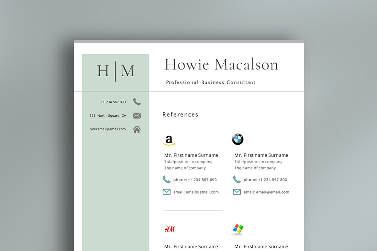 Resume Template With Logos, a Resume Template by AvataDesigns