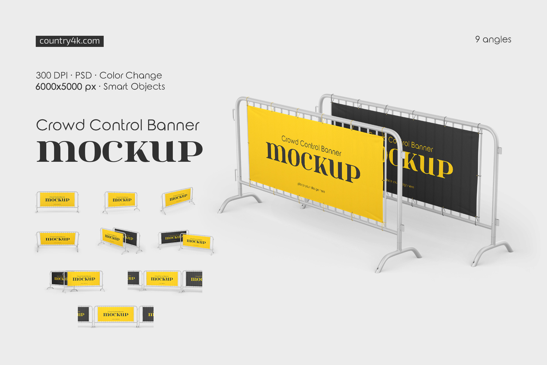 Crowd Control Banner Mockup Set | Creative Market
