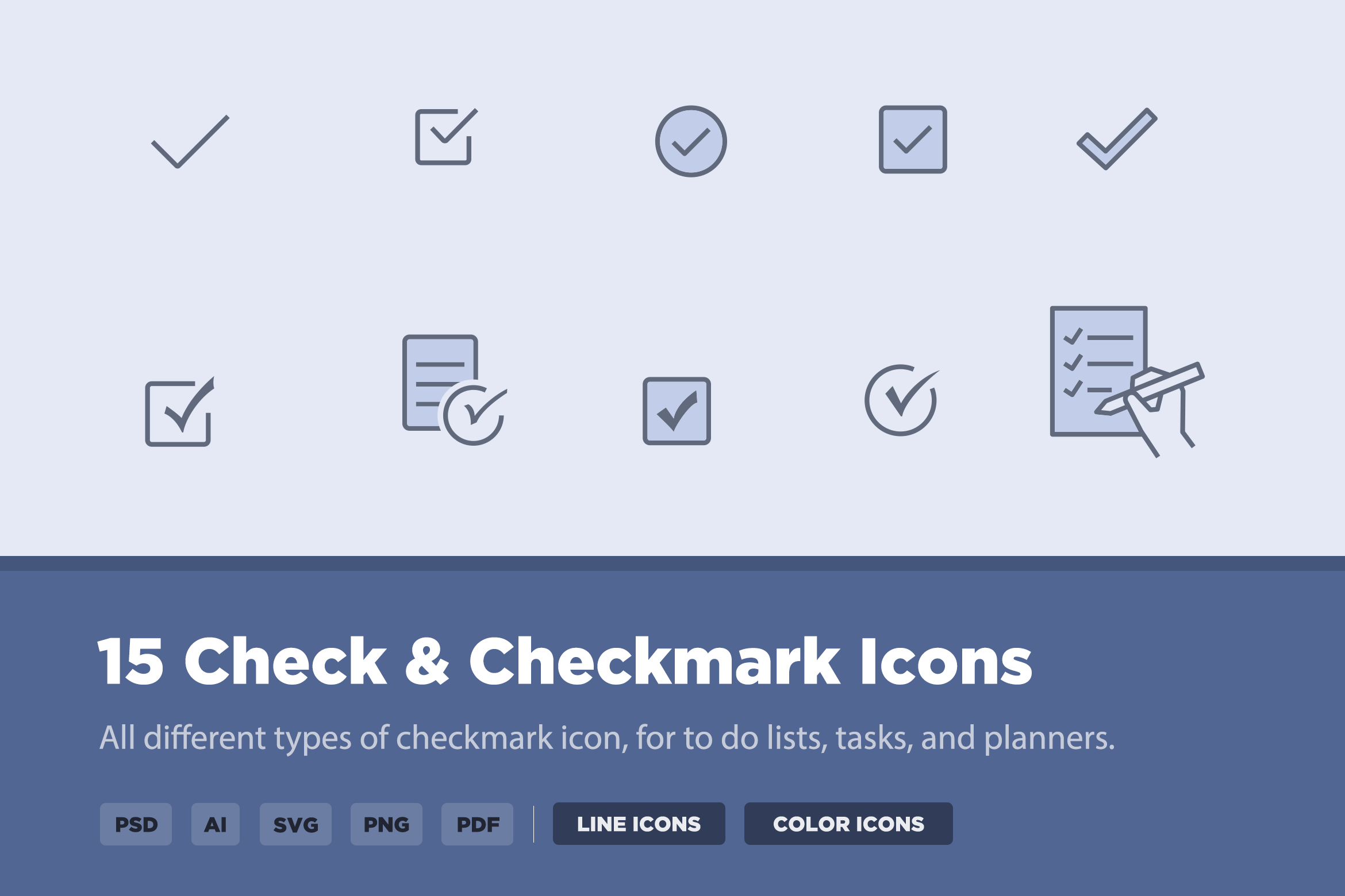 15 Check & Checkmark Icons, an Icon by Creative VIP