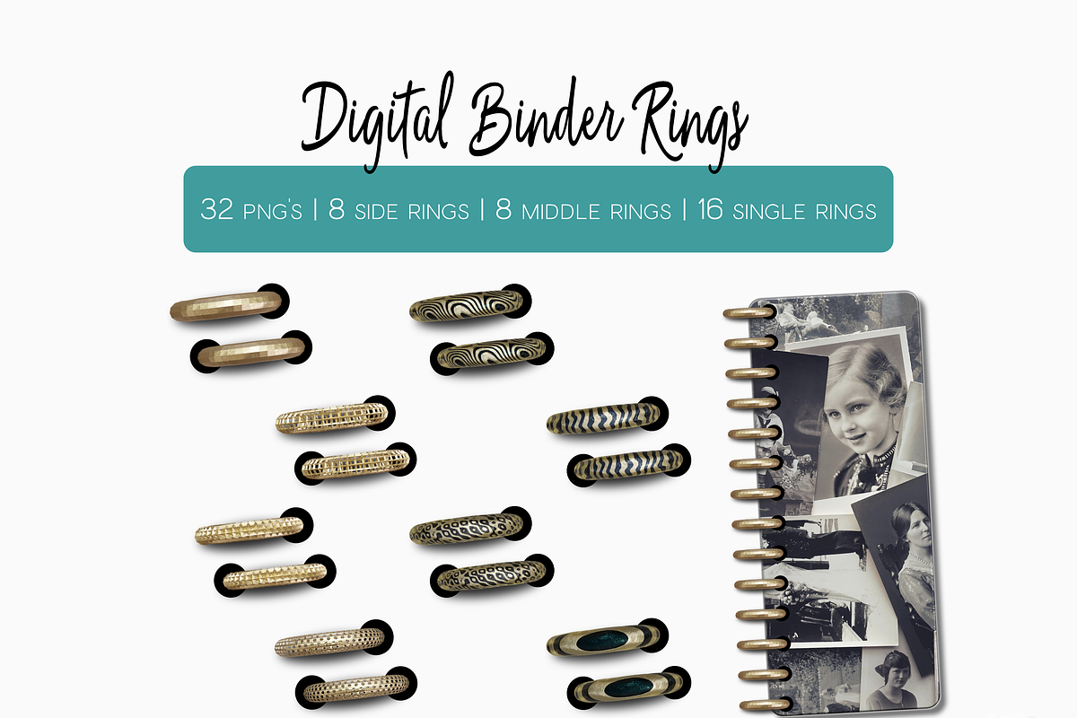 Gold Digital Binder Rings Bundle
