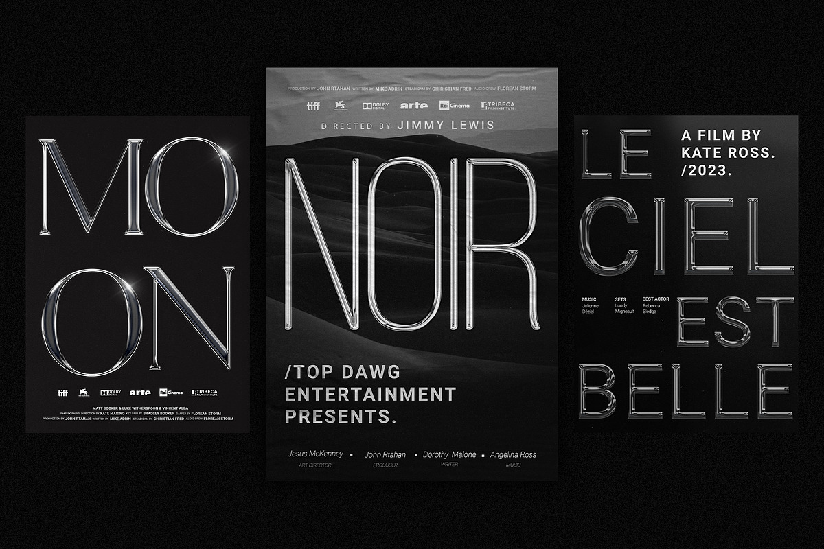 Chrome Movie Posters, a Flyer Template by Pixflow