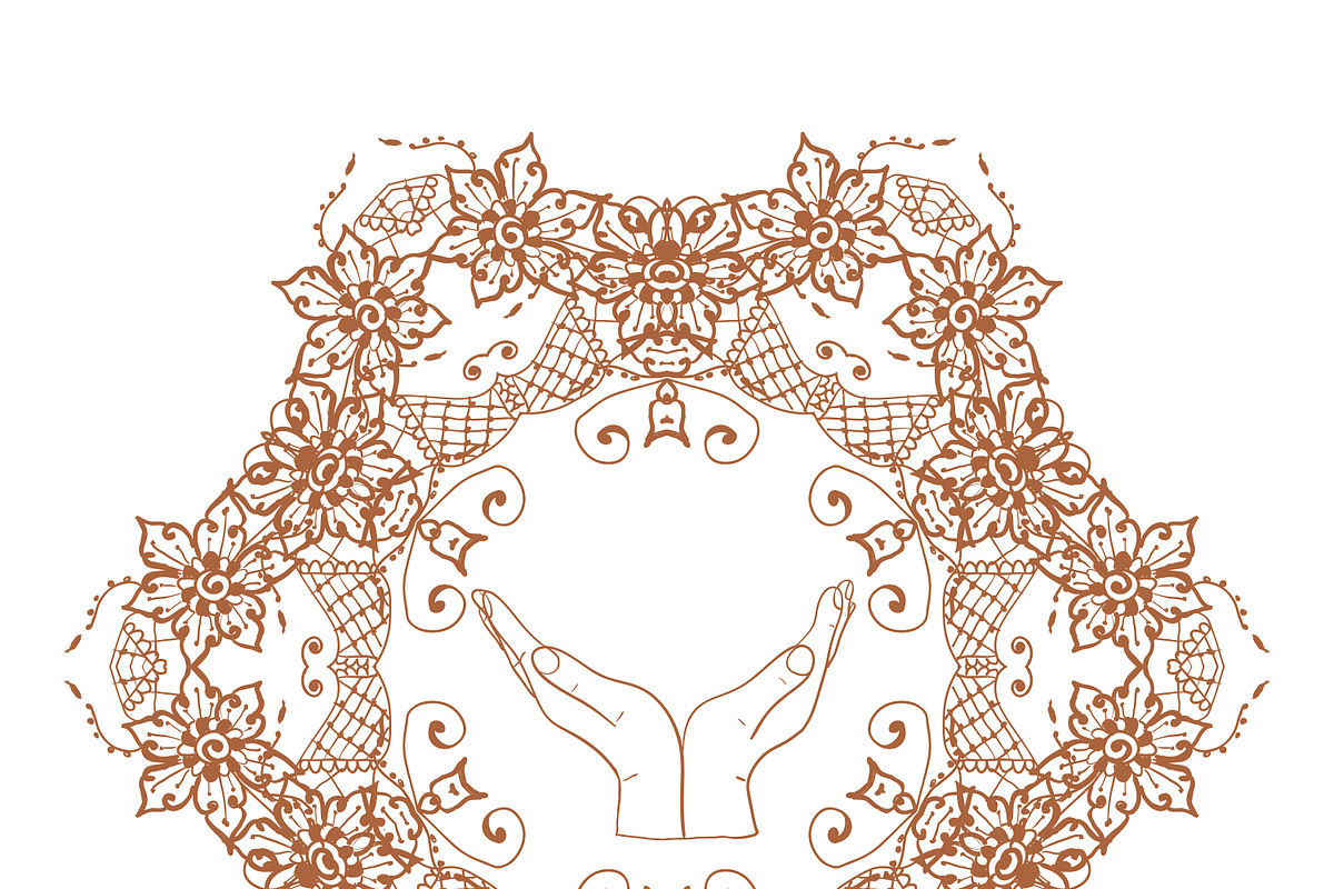 44 Creative mudras and mehendi, a Card Template by Rasveta