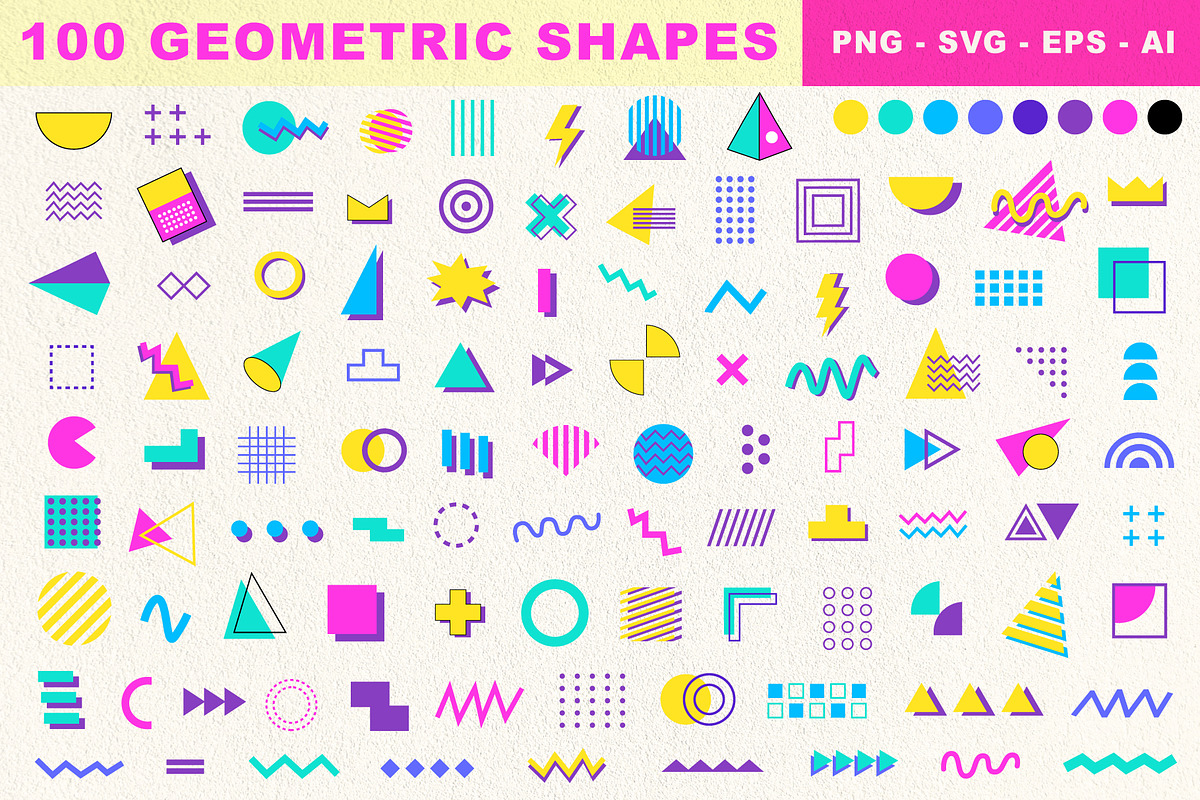 200+ Geometric 90s Graphics Bundle, a Graphic by Katrinelly