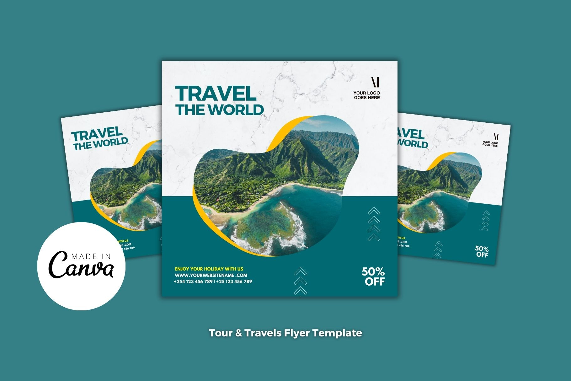 Tour & Travel Canva Flyer Template, a Social Media Template by MK ...