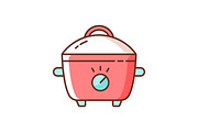Slow cooker RGB color icon, an Outline Icon by bsd studio