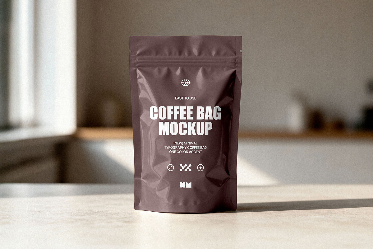 Coffee Bag Mockup on Countertop, a Packaging Mockup by Design Squad