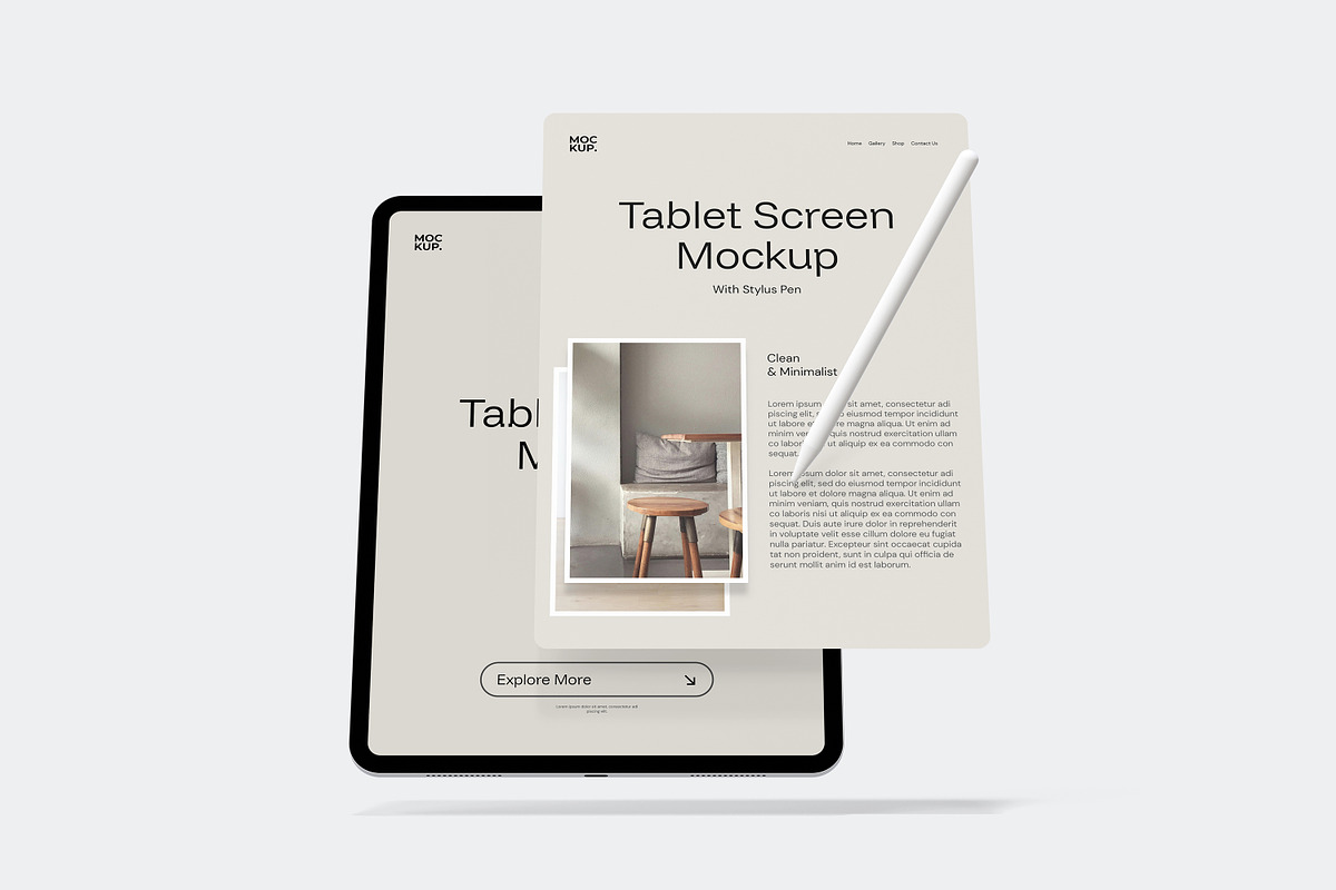 Portrait Tablet Screen Mockup, an iPad Mockup by Rizky Audymas