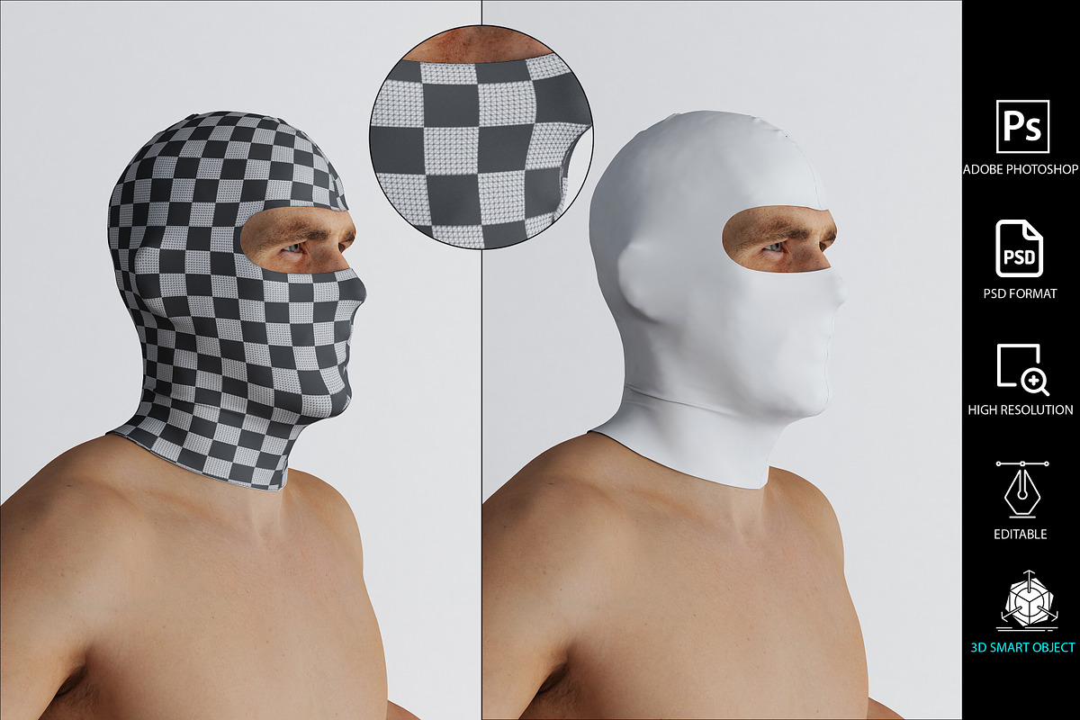 Balaclava Mask Mockup, a Hat Mockup by GraphicVil