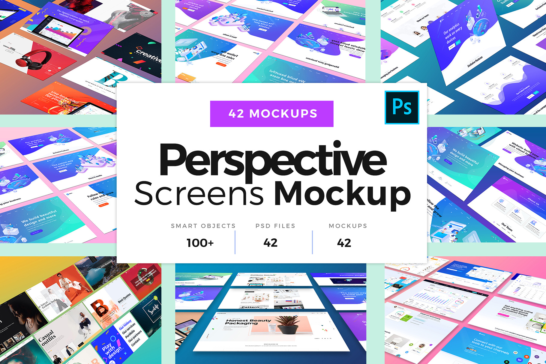Perspective Screens Mockup Bundle, a Product Mockup by KL-Webmedia