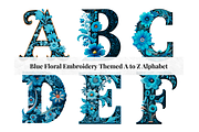 Blue Floral Alphabet Letters, a Decorative Illustration by Creative Art ...