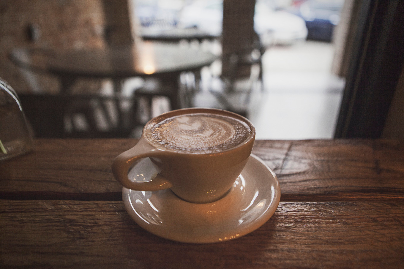 Latte on a Wooden Bar, a Food & Drink Photo by Will Milne Photography