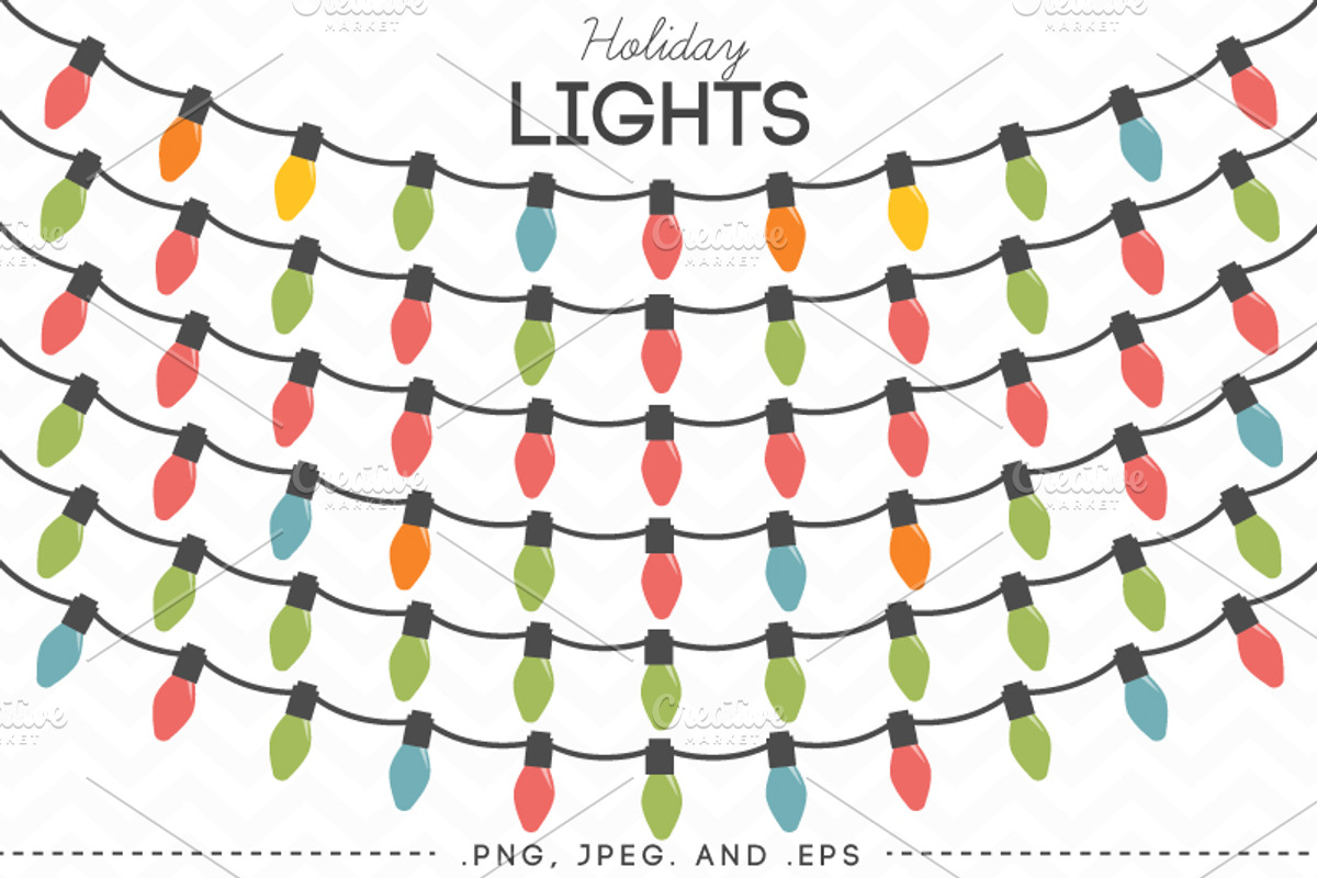 Holiday Lights Vector Clip Art, an Illustration by AzmariDigitals