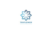 Tech Flower Logo, a Branding & Logo Template by 3ab2ou | Creative Market