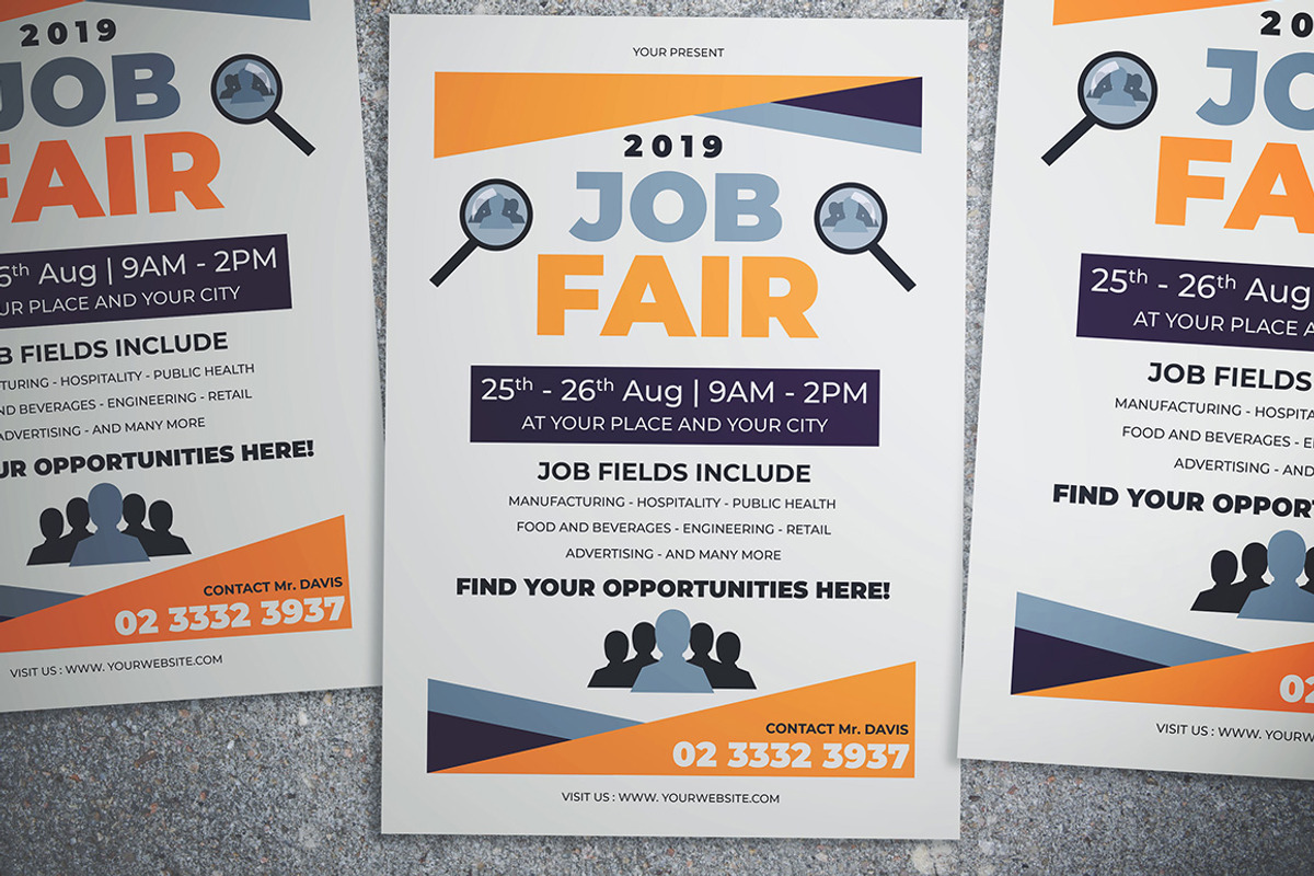 Simple Job Fair Flyer, a Flyer Template by Gumico Studio.