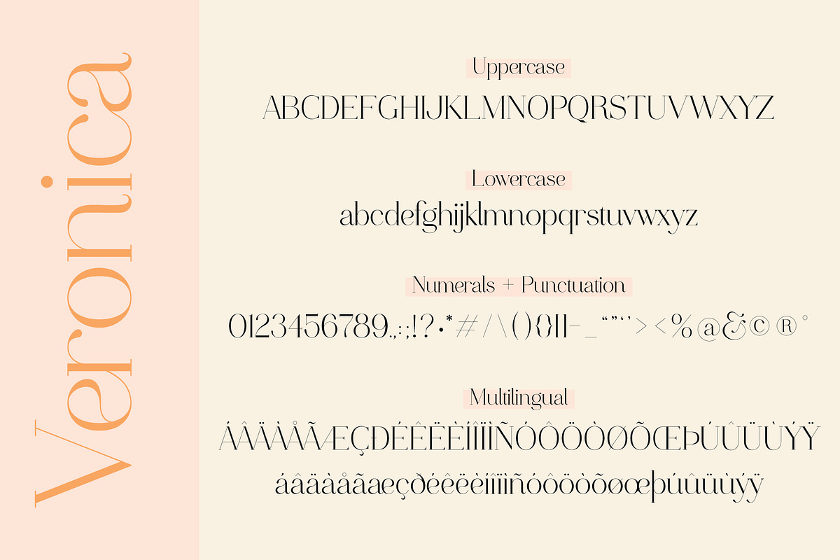 Veronica | Chic Serif Display Font, a Serif Font by Monterey Studio