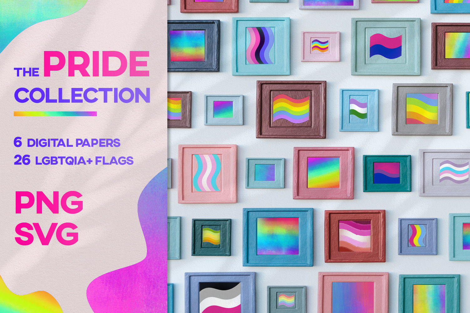 LGBT Pride SVG Bundle Gay Flag, a Texture Graphic by InkCloudDesign