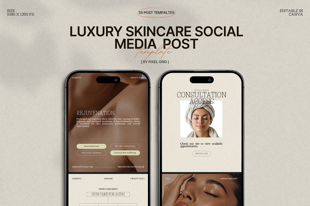 Elegant Skincare Post Templates