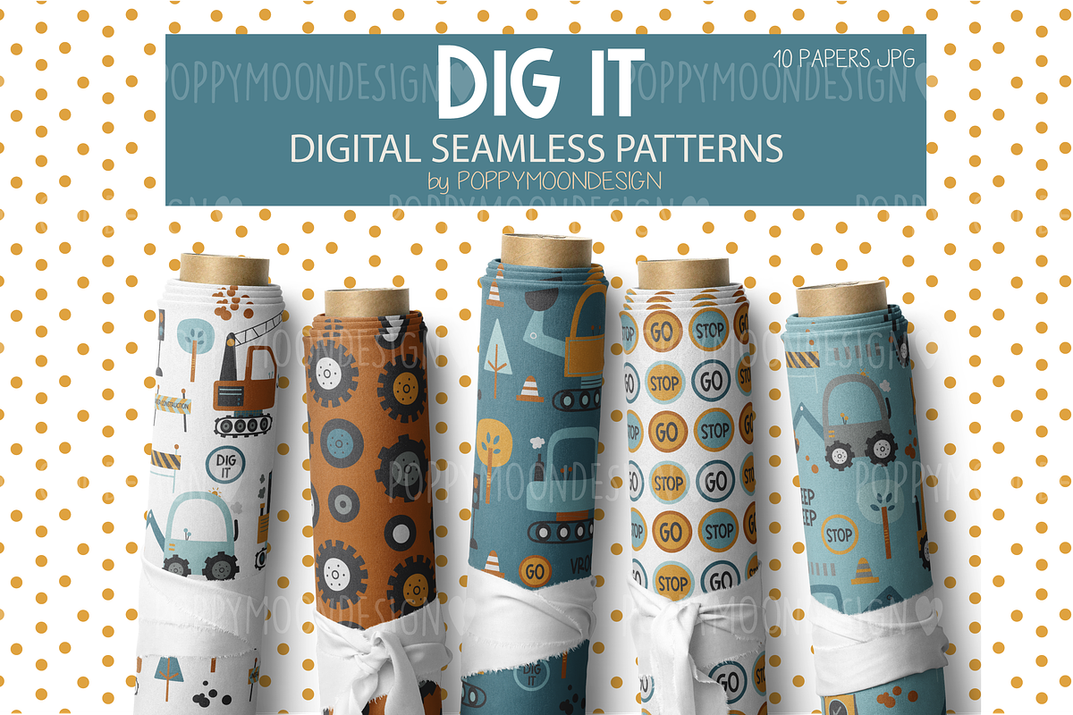 DIG IT set, a Background Graphic by Poppymoondesign