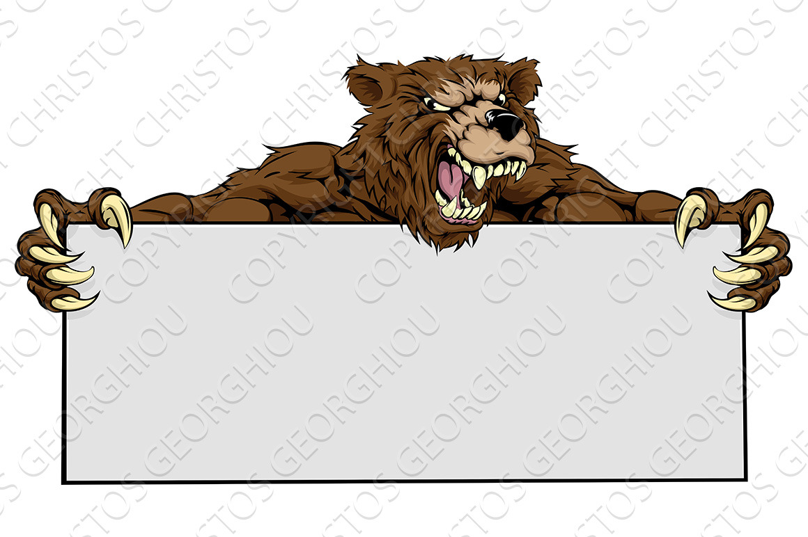 Bear Sports Mascot Sign, an Animal Illustration by Christos Georghiou