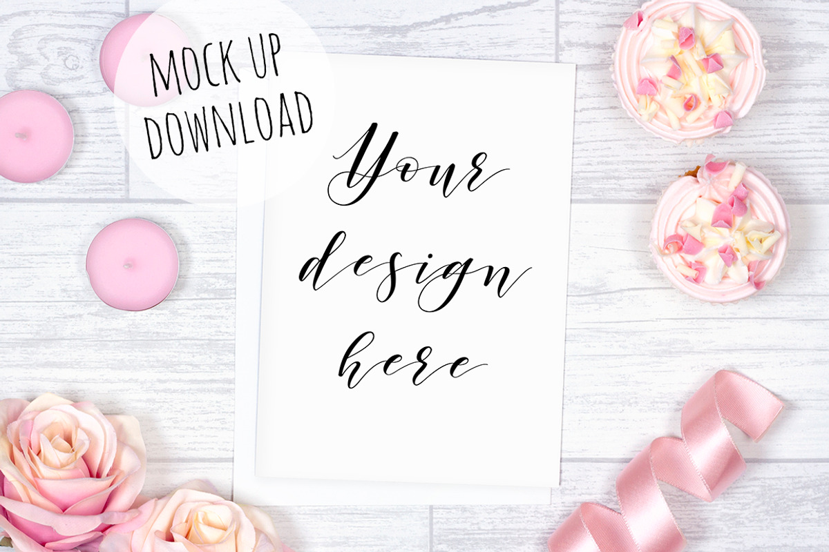 Pretty Card Mockup, a Print Template by Pixomize