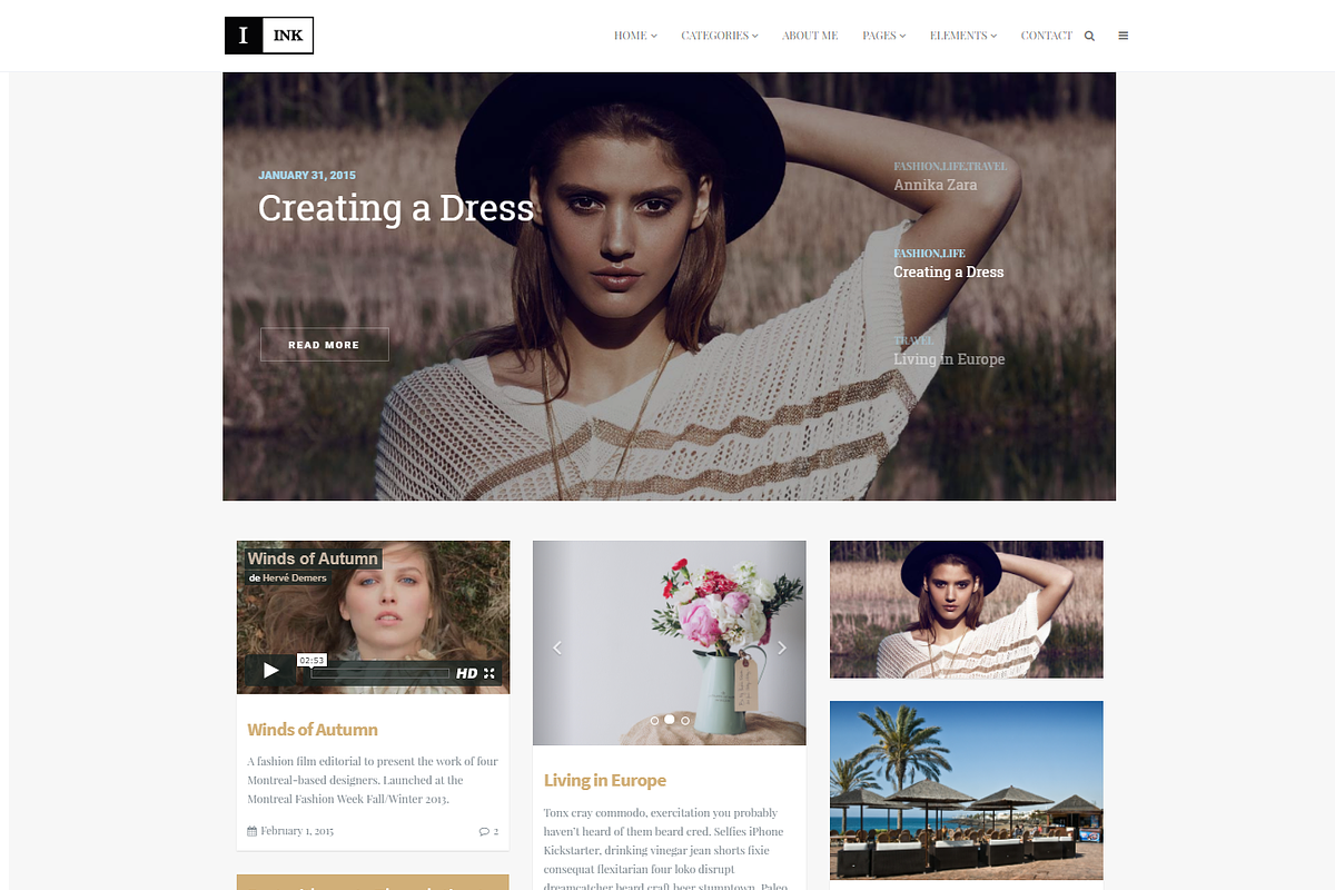 Ink - Minimalist Blog WordPress Theme
