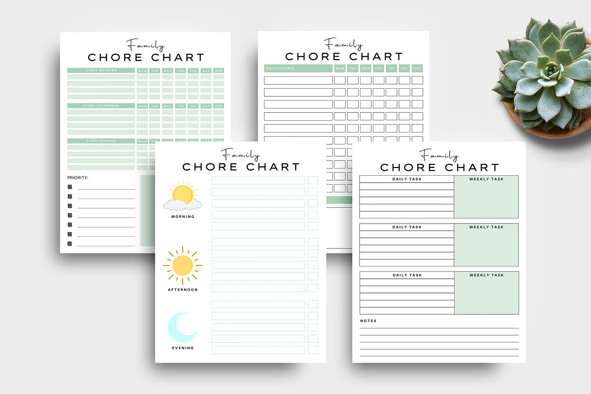 Canva Family Chore Chart Template, a Stationery Template by Ultimate ...