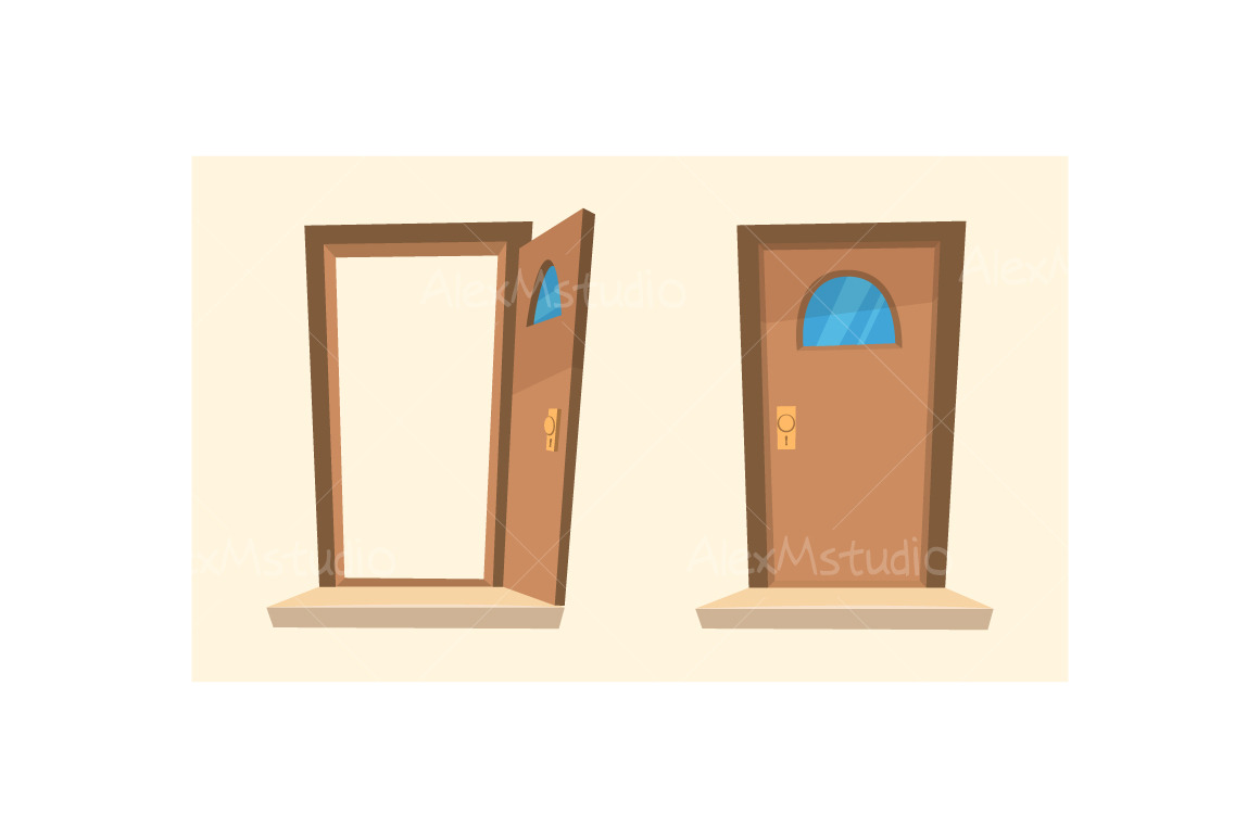 The Cartoon Doors, an Illustration by AlexMstudio
