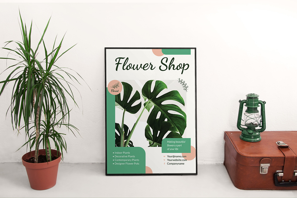 Flower Shop Poster, a Flyer Template by TemplatesNow!