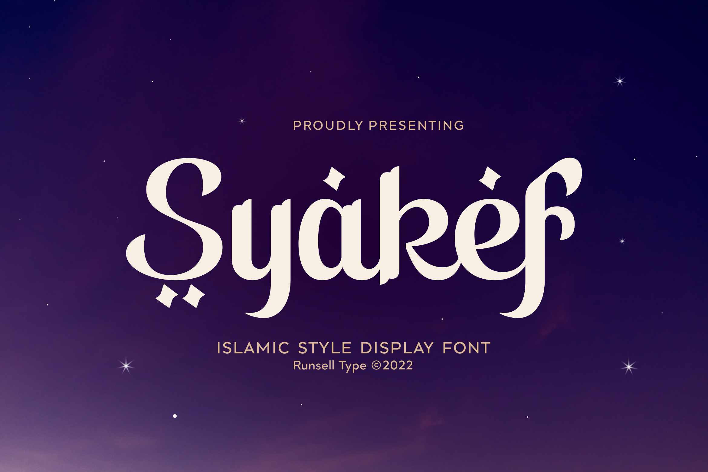 Syakef - Islamic Display Font, a Font by Runsell Studio