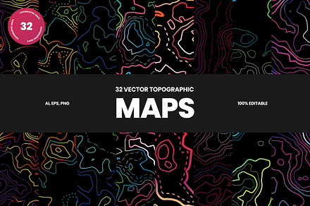 Seamless topographic map vector. | Graphic Patterns ~ Creative Market