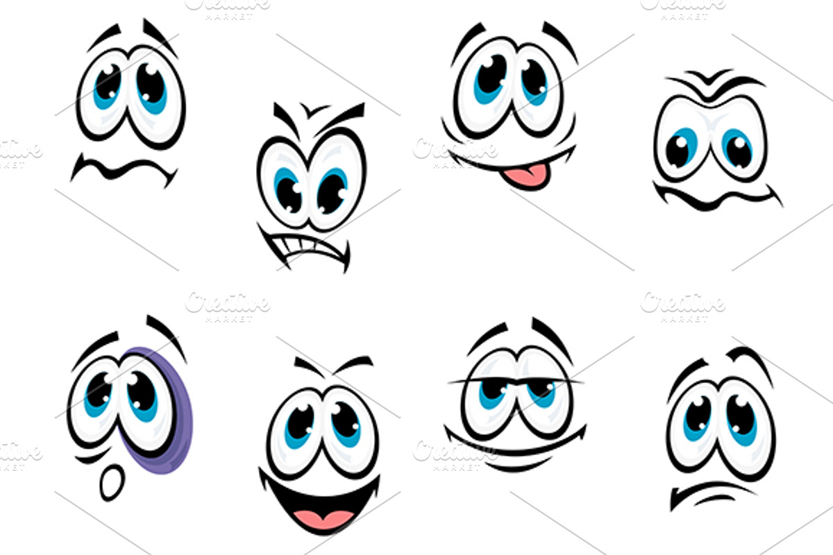 Comics faces set, a Graphic by Vector Tradition