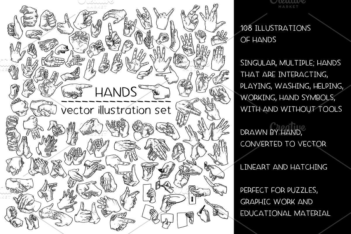 Hands - vector illustrations, a Person Illustration by Renée from ...