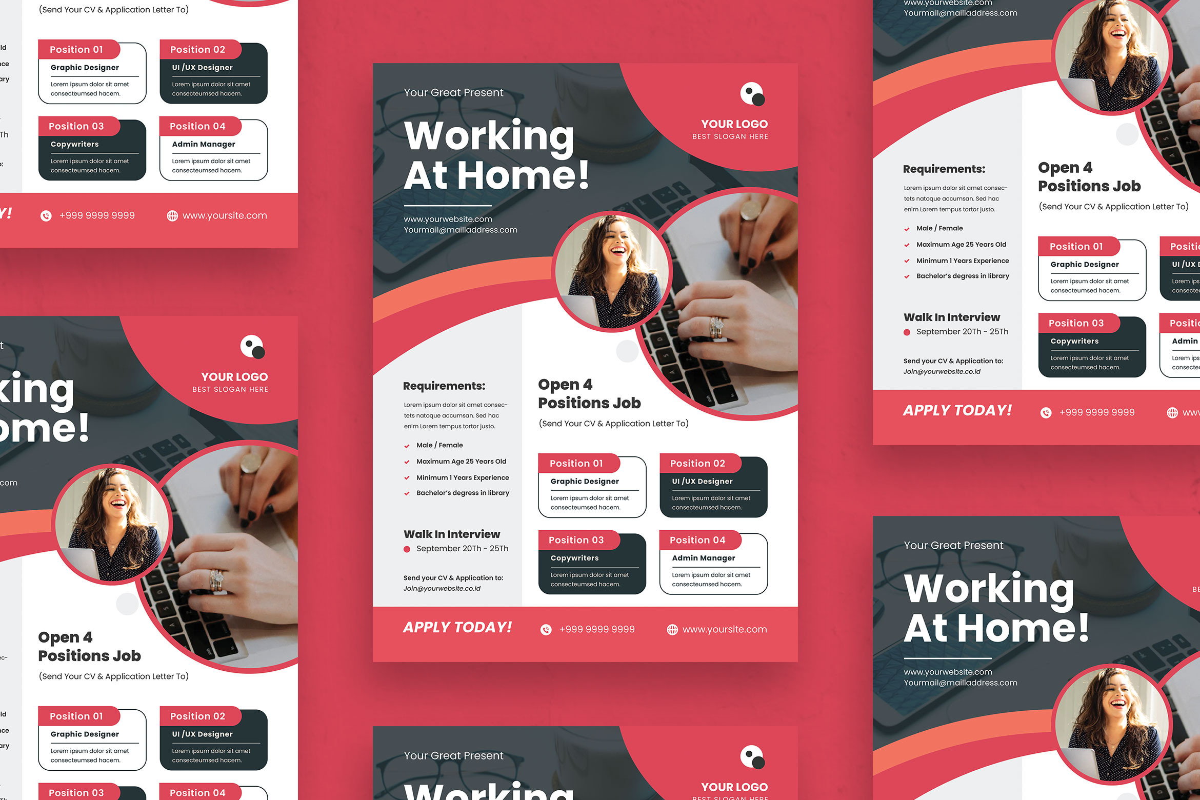 Working at Home - Flyer, a Flyer Template by Haidezign